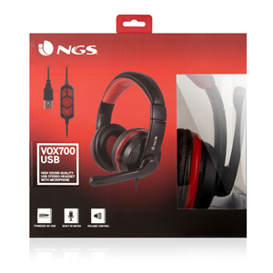 Headphones | USB STEREO HEADSET MUTE, VOL+ & VOL CONTROLS | NGS