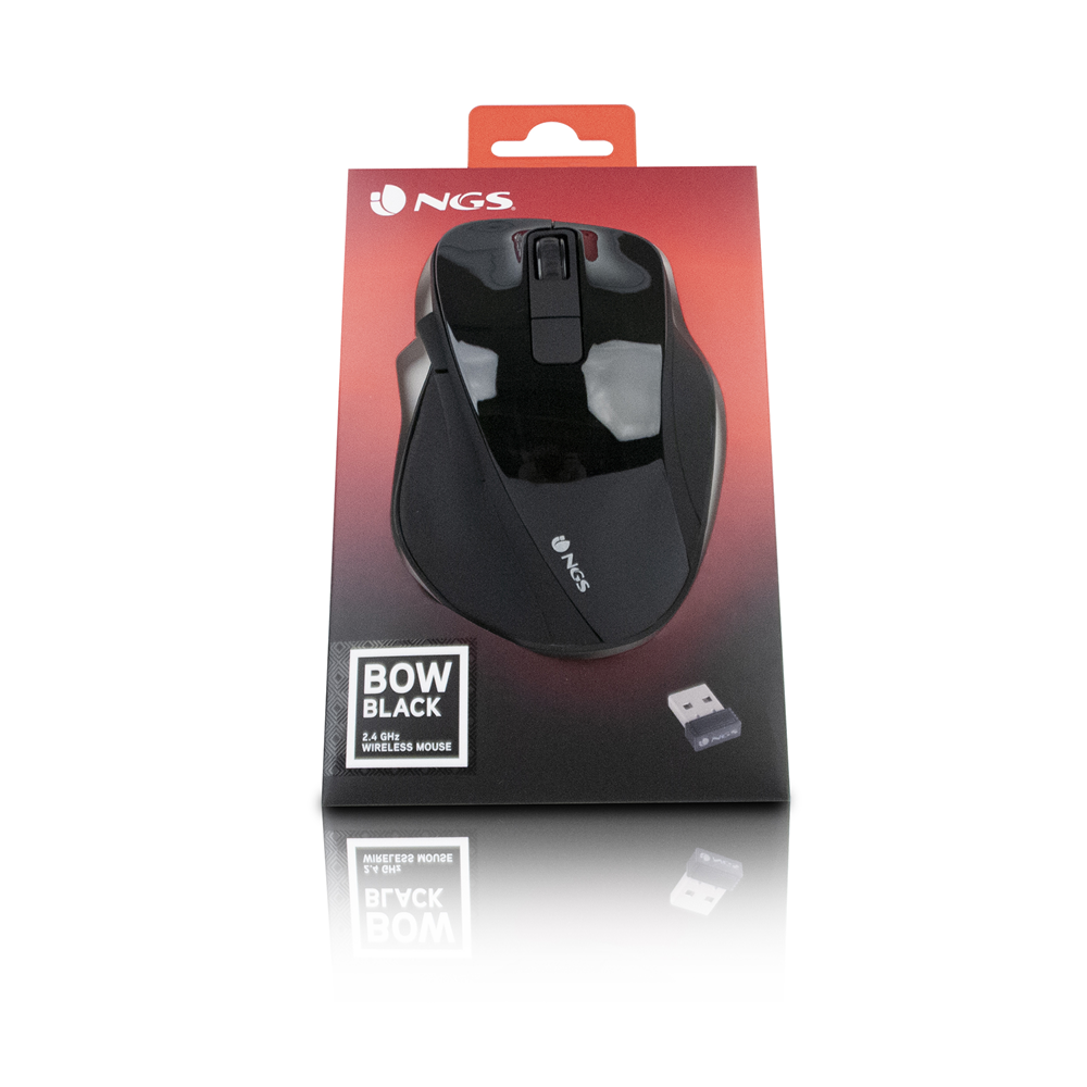 Souris | NGS WIRELESS MOUSE BOW BLACK | NGS